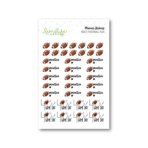 Football Fun Mini Sticker Sheet – Limelife Planners