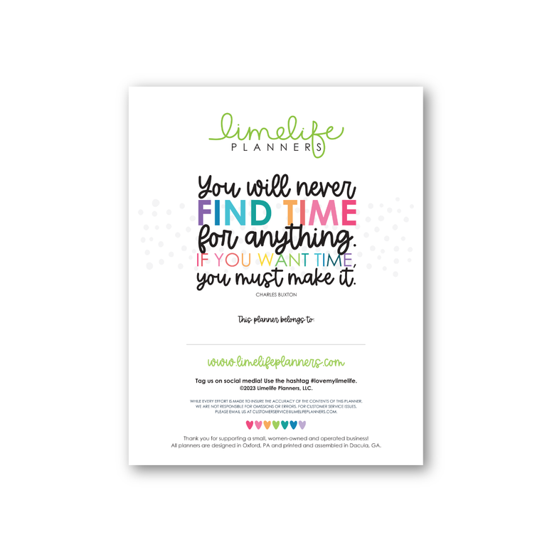 8.5x11 Monthly Planner – Limelife Planners